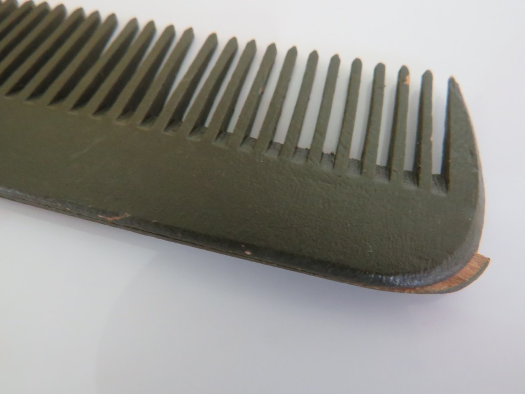 1930s FIELD GREY GERMAN WOODEN COMB | Malcolm Wagner Militaria